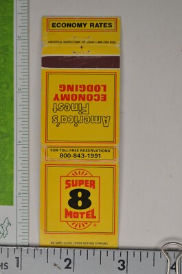 Vintage Matchbook Cover Super 8 Motels Hotel Lx5 | eBay