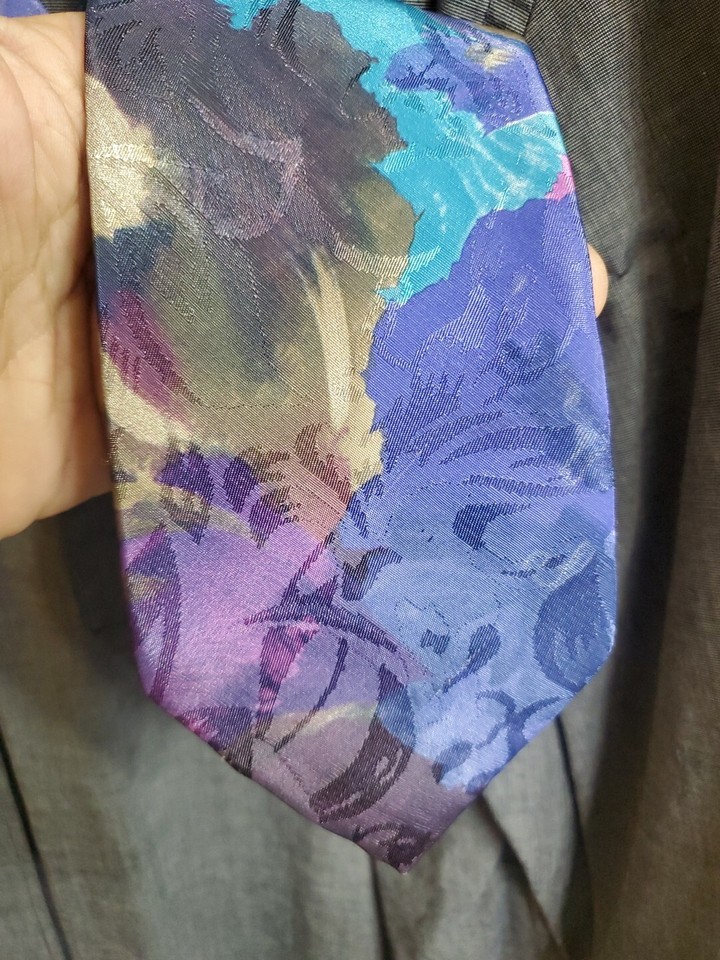 Jeffrey Scott Silk Tie Mens Floral Designer Workwear Business Free Ship ...