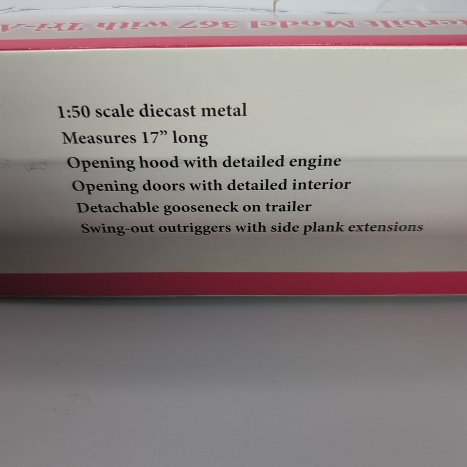 First Gear 59-3196 Red Peterbilt 367 Tri-Axle Lowboy Trailer 1/50 Case ...
