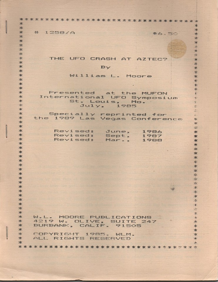 The UFO Crash at Aztec? | eBay