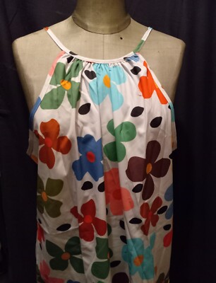 Mislook floral print shirt with spaghetti straps, size XL | eBay