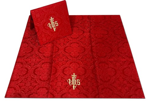 Red Burse and Chalice Veil , embroidered, Damask fabric, embroidery | eBay