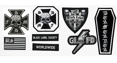HEAVY METAL BAND BLACK LABEL SOCIETY BLS iron-on PATCH SET for CHEST of ...
