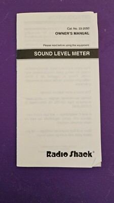 Radio Shack Digital Sound Level Meter 33-2050 Instruction Owner's ...