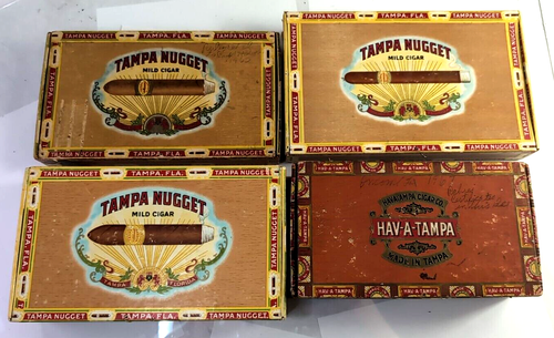 Lot Of 4 Vintage Cigar Boxes: Tampa Nugget Tampa Florida Havatampa ...