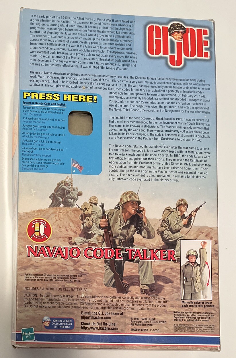 Hasbro Gi Joe 12" Talking Navajo Code Talker Action Figure for sale ...