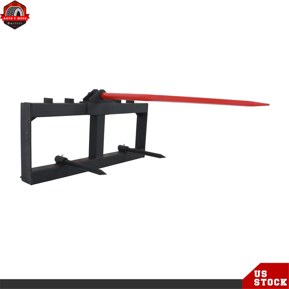 Tractor Loader Quick Tach 3000lb Heavy Duty Attach 49" Hay Bale Spear ...