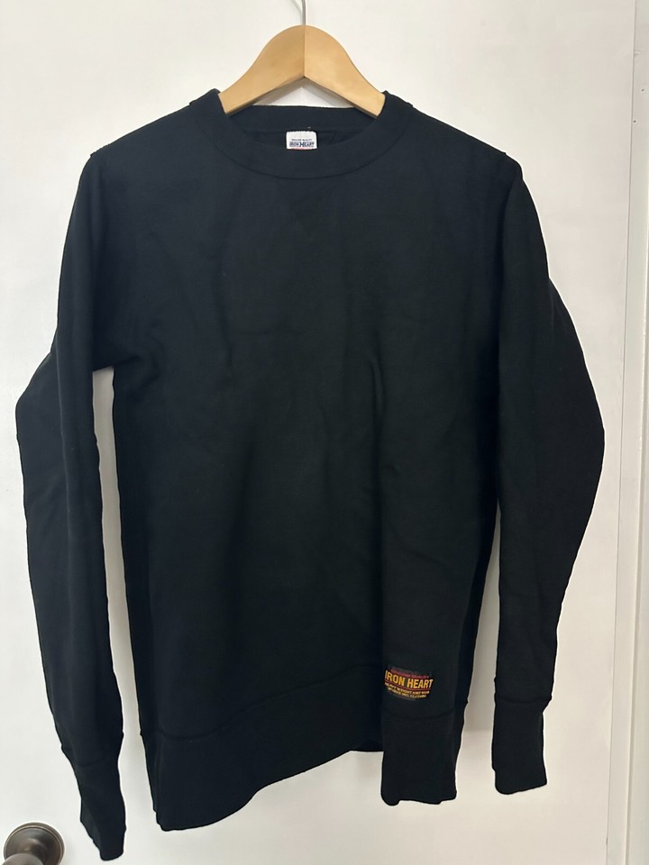 Ironheart Japan Ultra heavyweight Loopwheel Cotton 14oz Crewneck Black ...