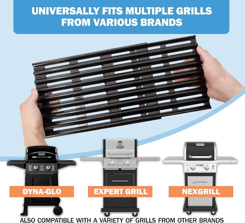 4-Pack Adjustable Cooking Grates – 6" Wide Universal Replacement Grill ...