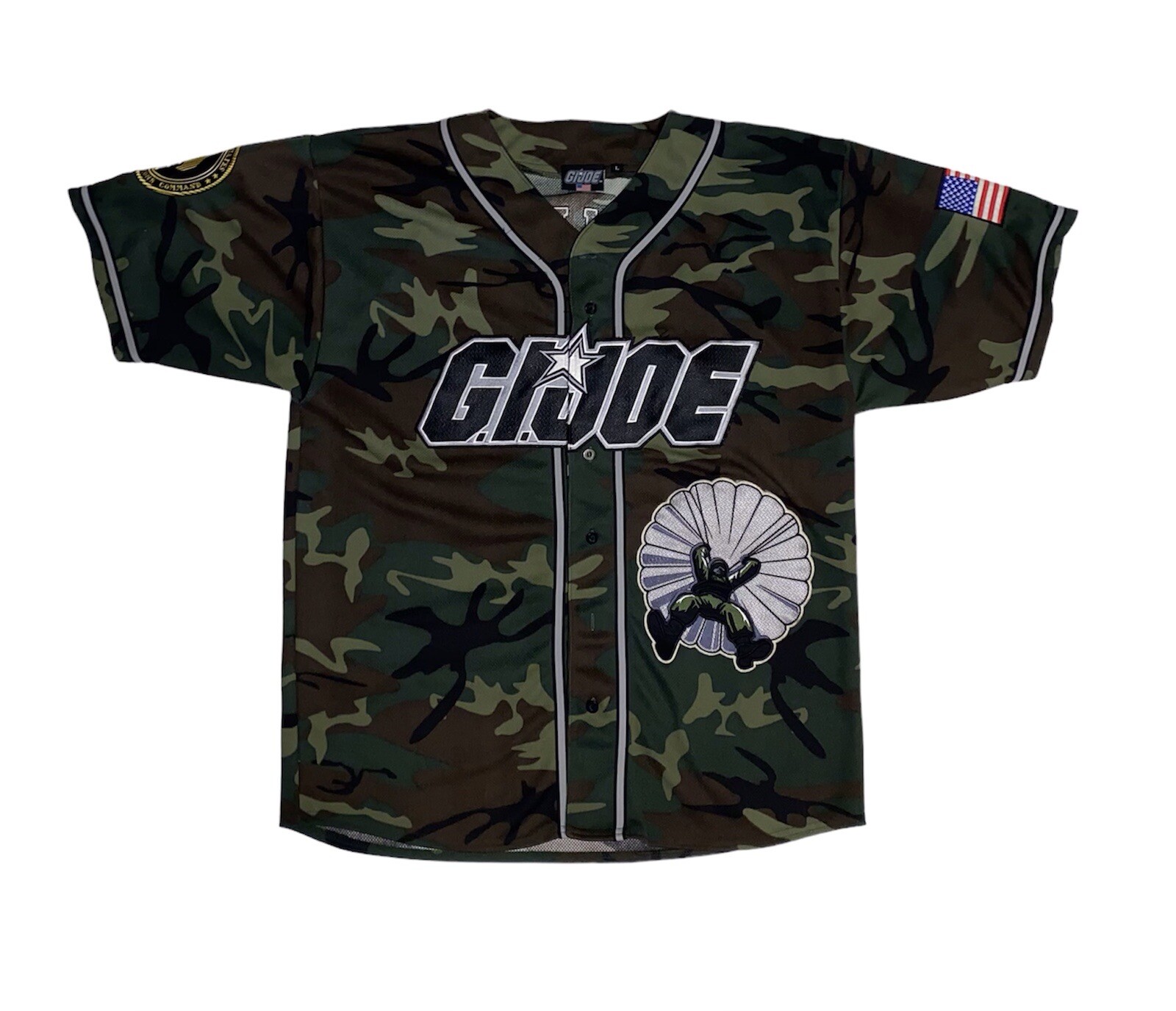 GI Joe Camouflage Baseball Jersey Mens Size L - Gem