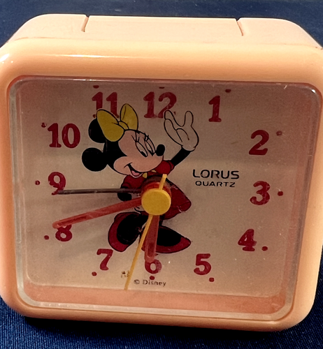 Disney Minnie Mouse Travel Clock By Lorus, Quartz, Pink Plastic, Works ...