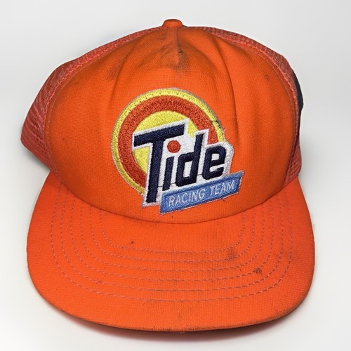 VINTAGE Tide Nascar Hat Cap Snap Back Orange Racing Car Racer Trucker ...