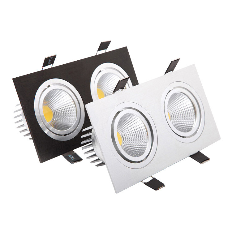 High Power LED COB Recessed Ceiling Light Dual Head Grille Lamp ...