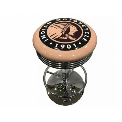 INDIAN MOTORCYCLE PREMIUM BAR STOOL ADJUSTABLE HEIGHT HARLEY ...
