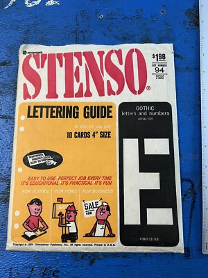 Vintage 1964 4" Stenso Lettering Guide Set No. 94 Gothic Letters ...