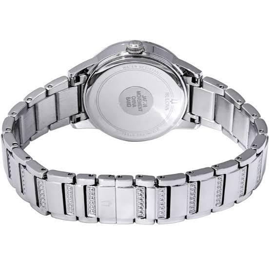 Bulova 96L257 Stainless Steel Crystal Accented Mother of Pearl Women's ...