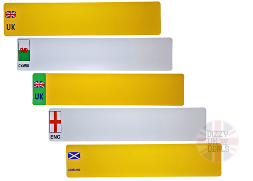 25x Blank Number Plate Reflectives With Travel Flag 520x111 Nikkalite ...