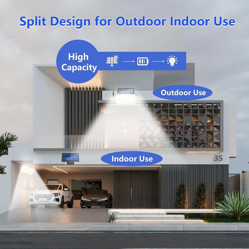 Single-Head Solar Split Wall Light - 234LED Outdoor Waterproof Garden ...