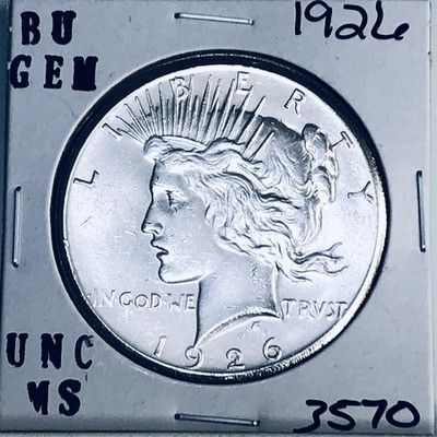 1926 P BU GEM PEACE SILVER DOLLAR UNC MS+++ U.S. MINT RARE COIN 3570 | eBay
