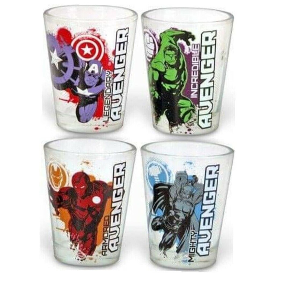 Rare Marvel Avengers 4 Pack Toothpick Holder/Shot Glass Hulk Iron Man ...
