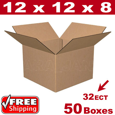 50- 12x12x8 Cardboard Boxes Mailing Packing Shipping 32ECT Box ...