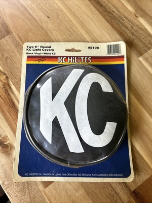 Vintage NOS KC Hilites Round 6" Fog Light Covers Black Vinyl #5100 | eBay
