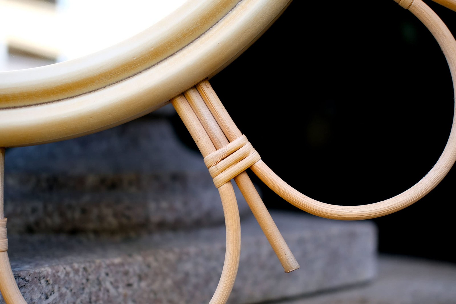 27" Handmade Farmhouse Large Rattan Mirror for Wall Decor, Round ...