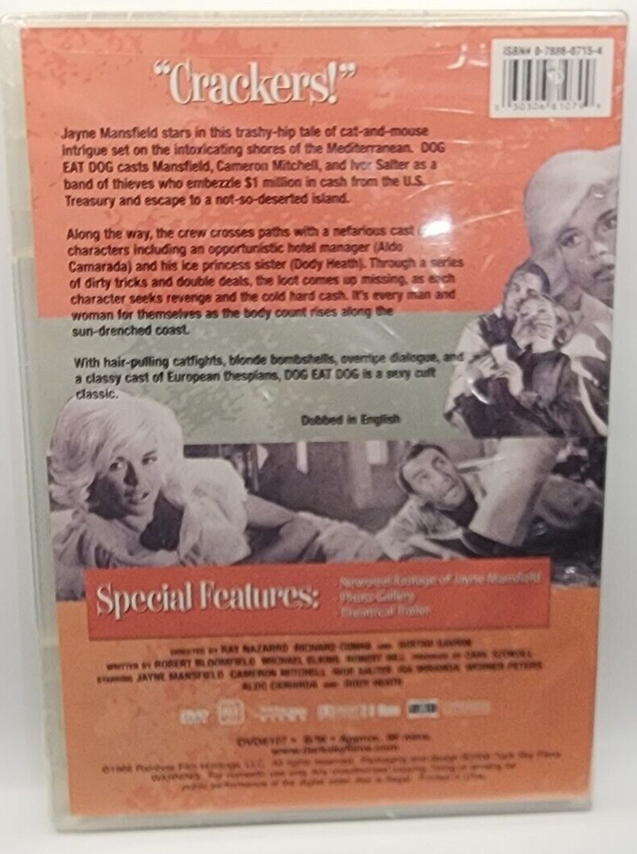 Dog Eat Dog (DVD, 1964) Jayne Mansfield, Cameron Mitchell, Ivor Salter ...