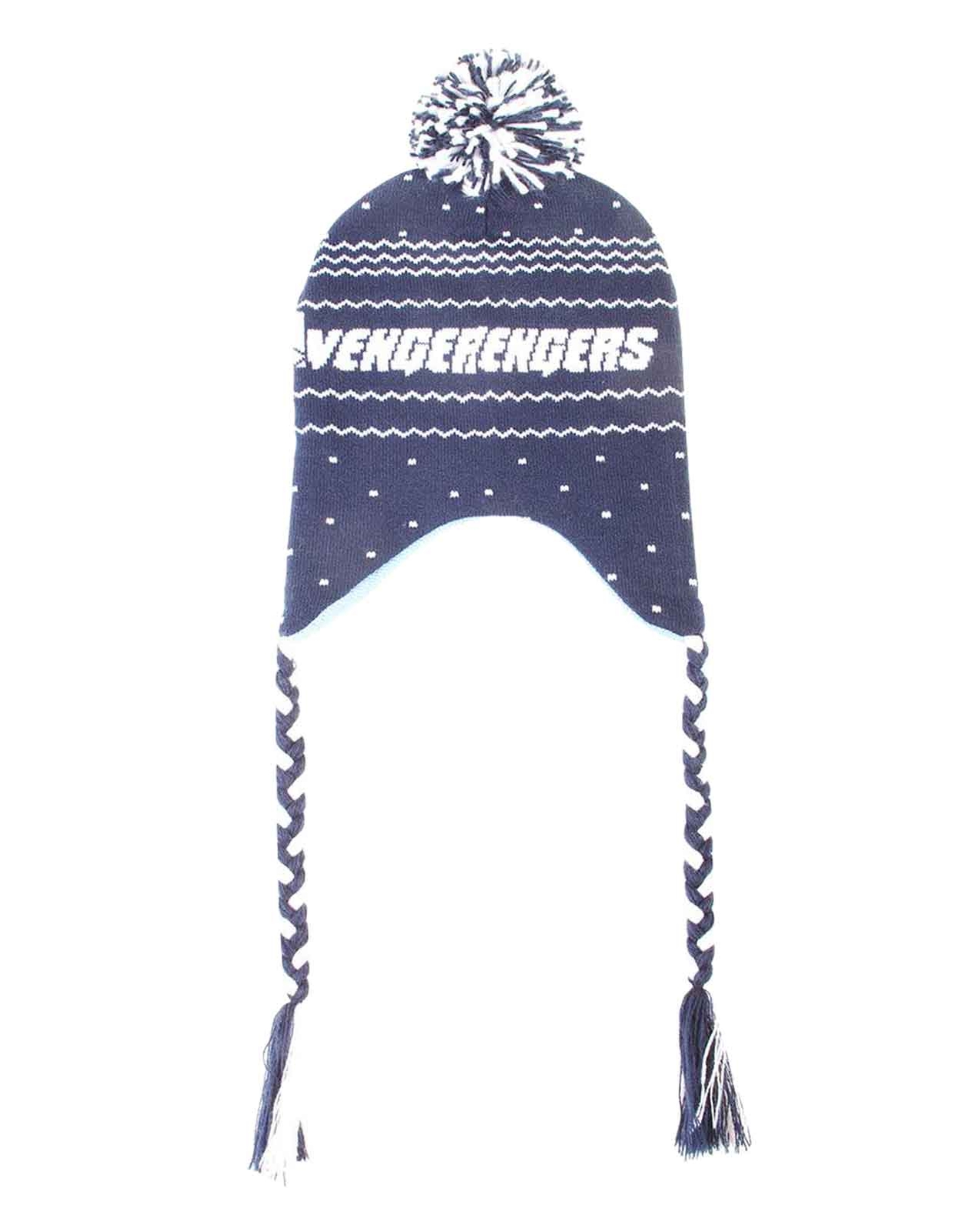 Avengers Beanie Laplander Hat Logo Christmas new Official Marvel Blue ...