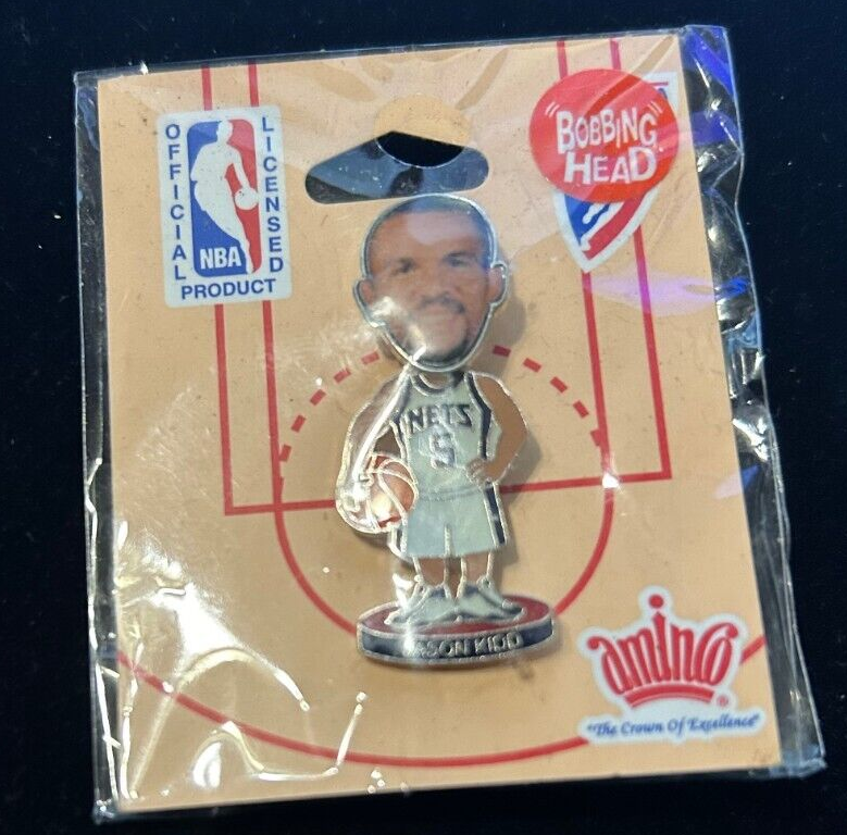 NEW Jason Kidd New Jersey Nets Collectable Bobble Head Lapel Pin #2 NBA ...
