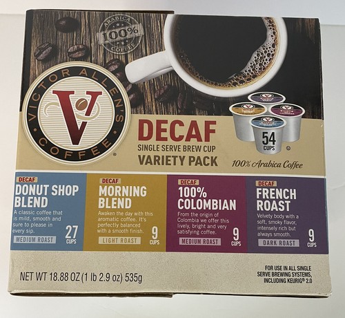 Victor Allen's Coffee Decaf Variety Pack, 54 Count, Single Serve Pods ...
