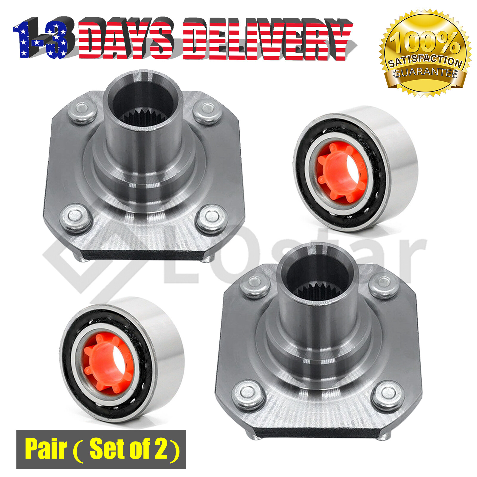 Pair(2) New Front PAIR Wheel Hub & Bearing Set Toyota Tercel 91-99 ...