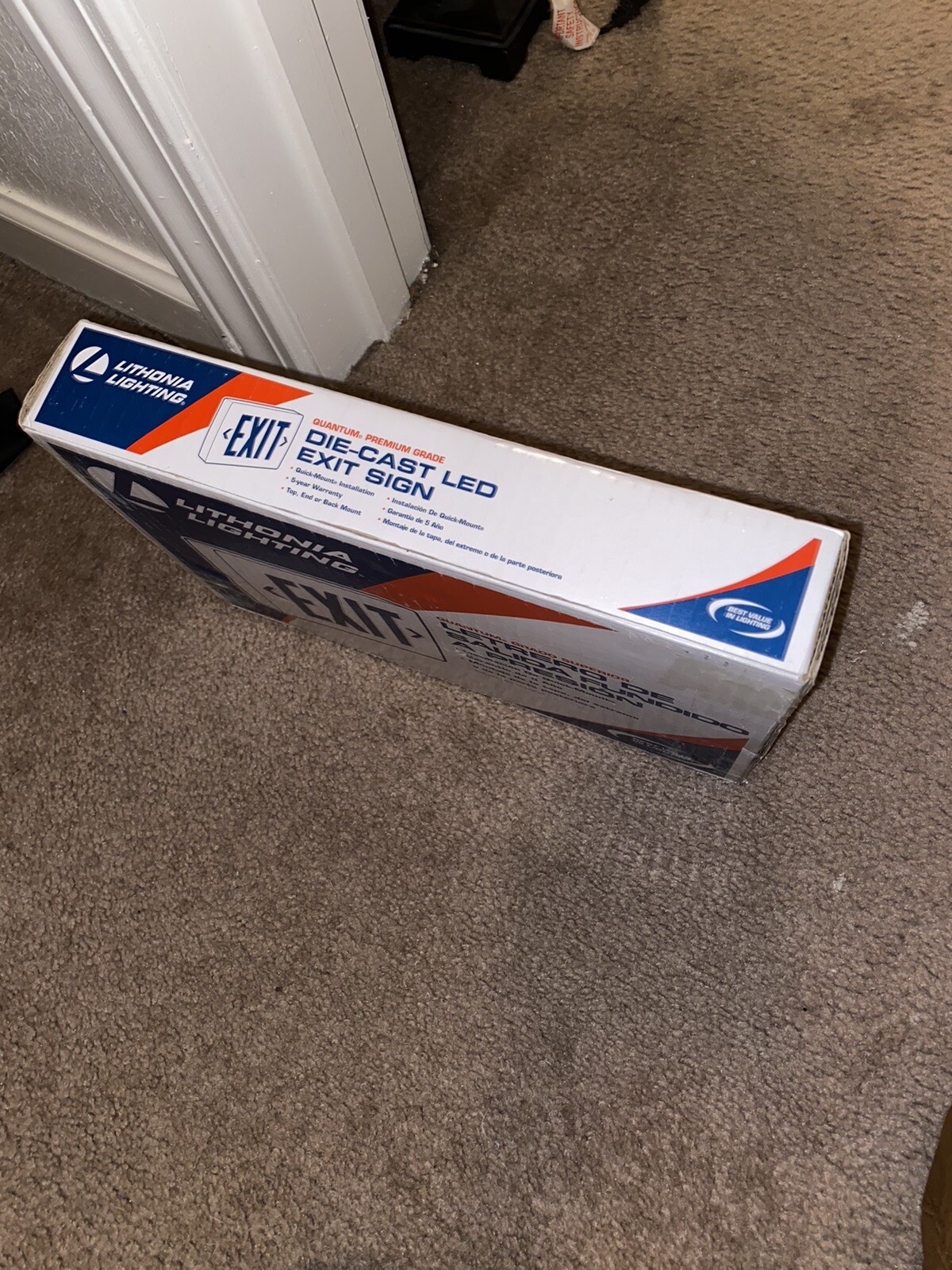 Lithonia Lighting LQC W 1 R EL N Single Face Red Quantum Die Cast Exit ...