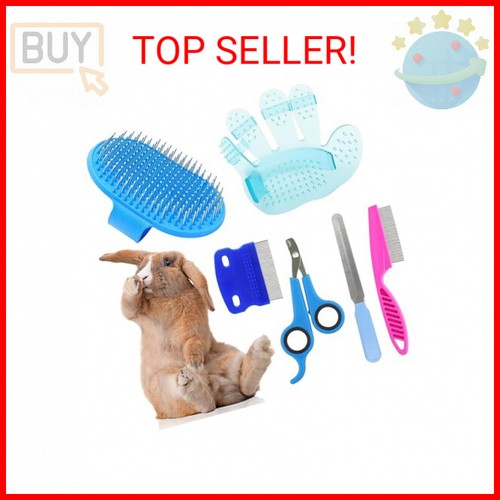 Rabbit Grooming Kit, Rabbit Brush for Shedding with Bunny Nail Clipper ...