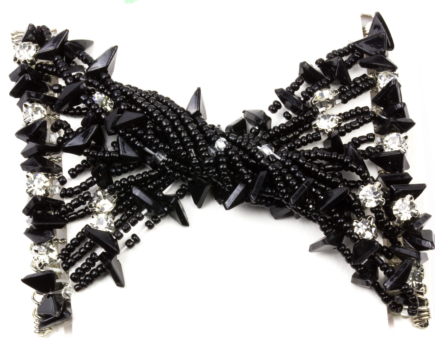 Magic Bead Sparkly Crystal Double Hair Clip Stretchy Swinky Hair Comb ...