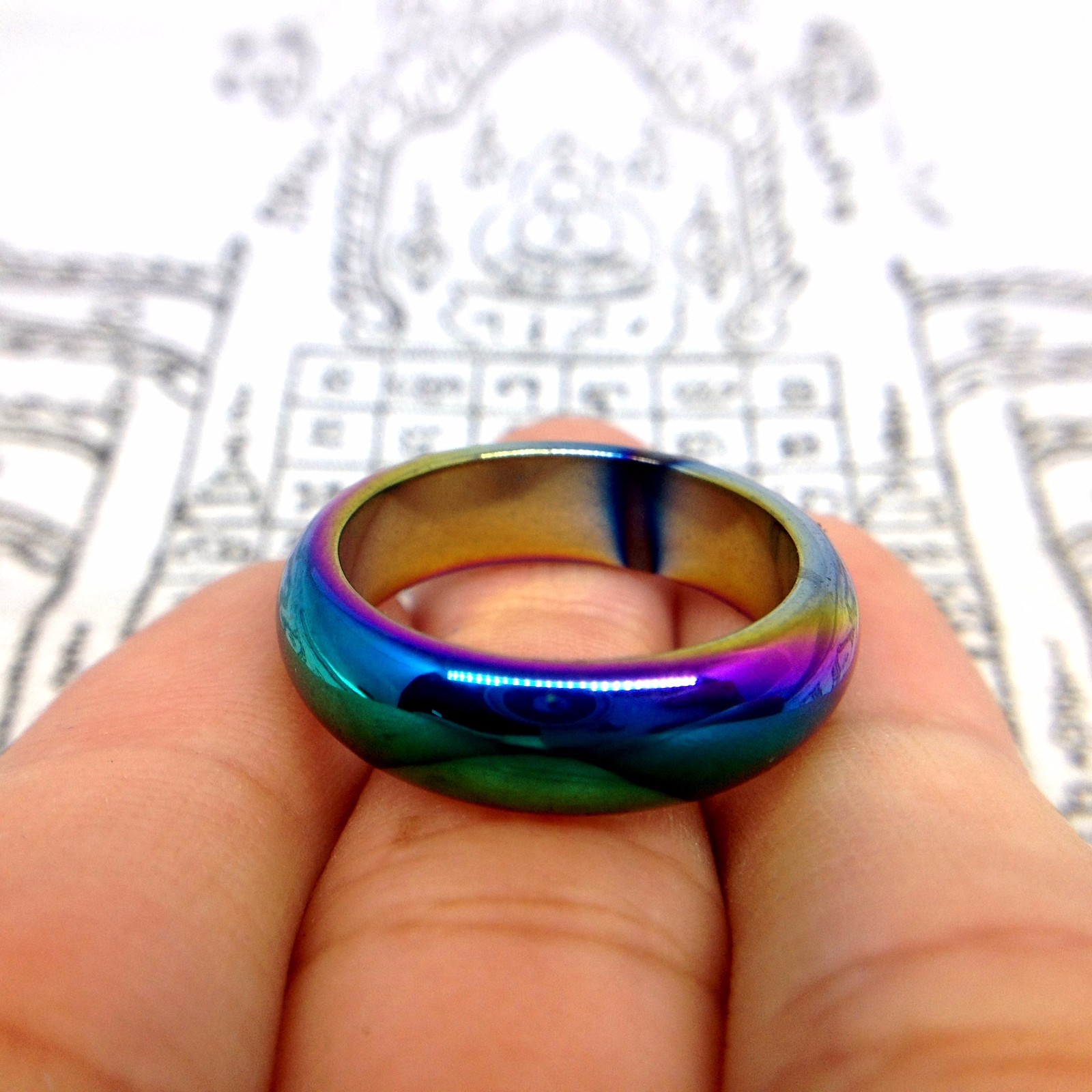 Leklai Rainbow 7 Color Ring Thai Amulet Wicca Lucky Power Occult Metal ...