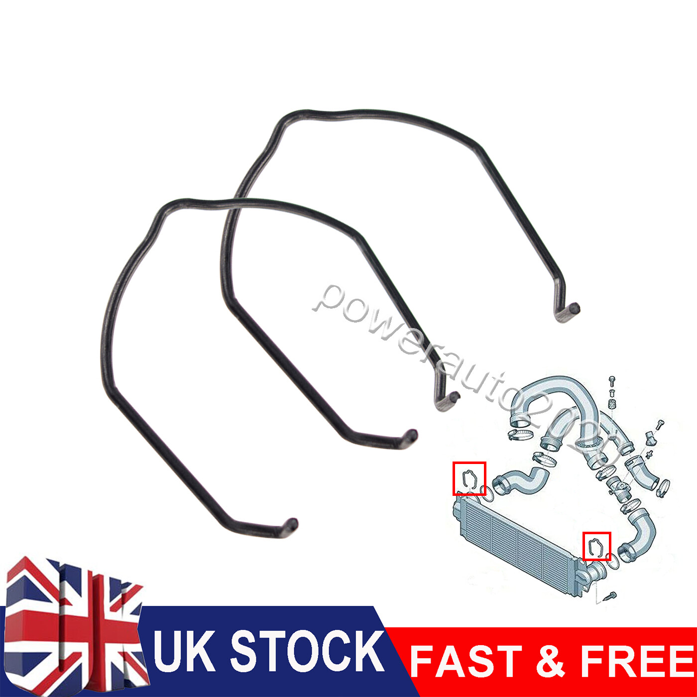 2 X INTERCOOLER TURBO HOSE PIPE RETAINING CLIPS FOR T5 T6 TRANSPORTER ...