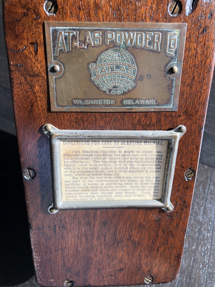 Antique ATLAS Dynamite Blasting Machine No. 2 10 Fuse Blasting Machine ...