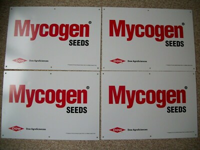 Lot of 4 ~ Mycogen Seed Corn Plastic Signs | eBay