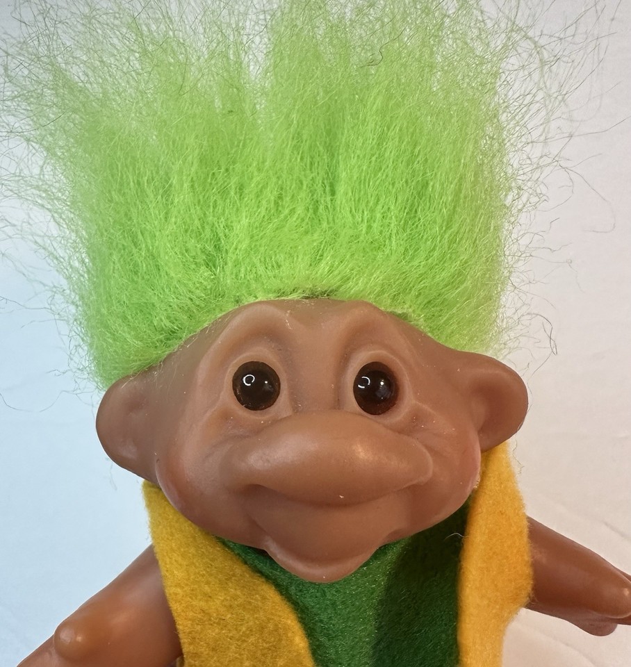 Troll Doll DAM 1986 5” With Green Hair Felt Outfit Vintage | eBay