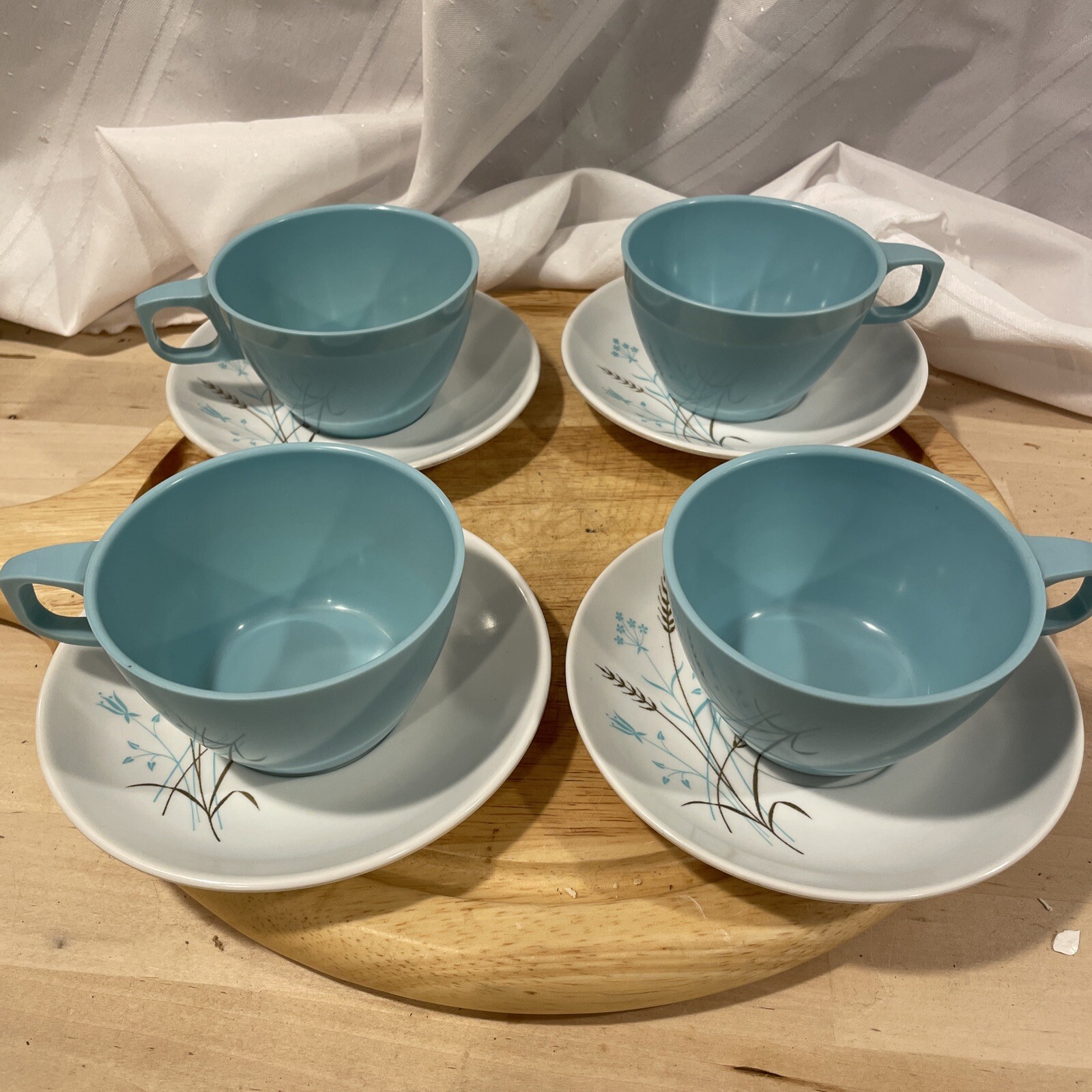 Vintage Mallo-Ware Mid-Century Teacup and Saucer- Set of 4 | eBay