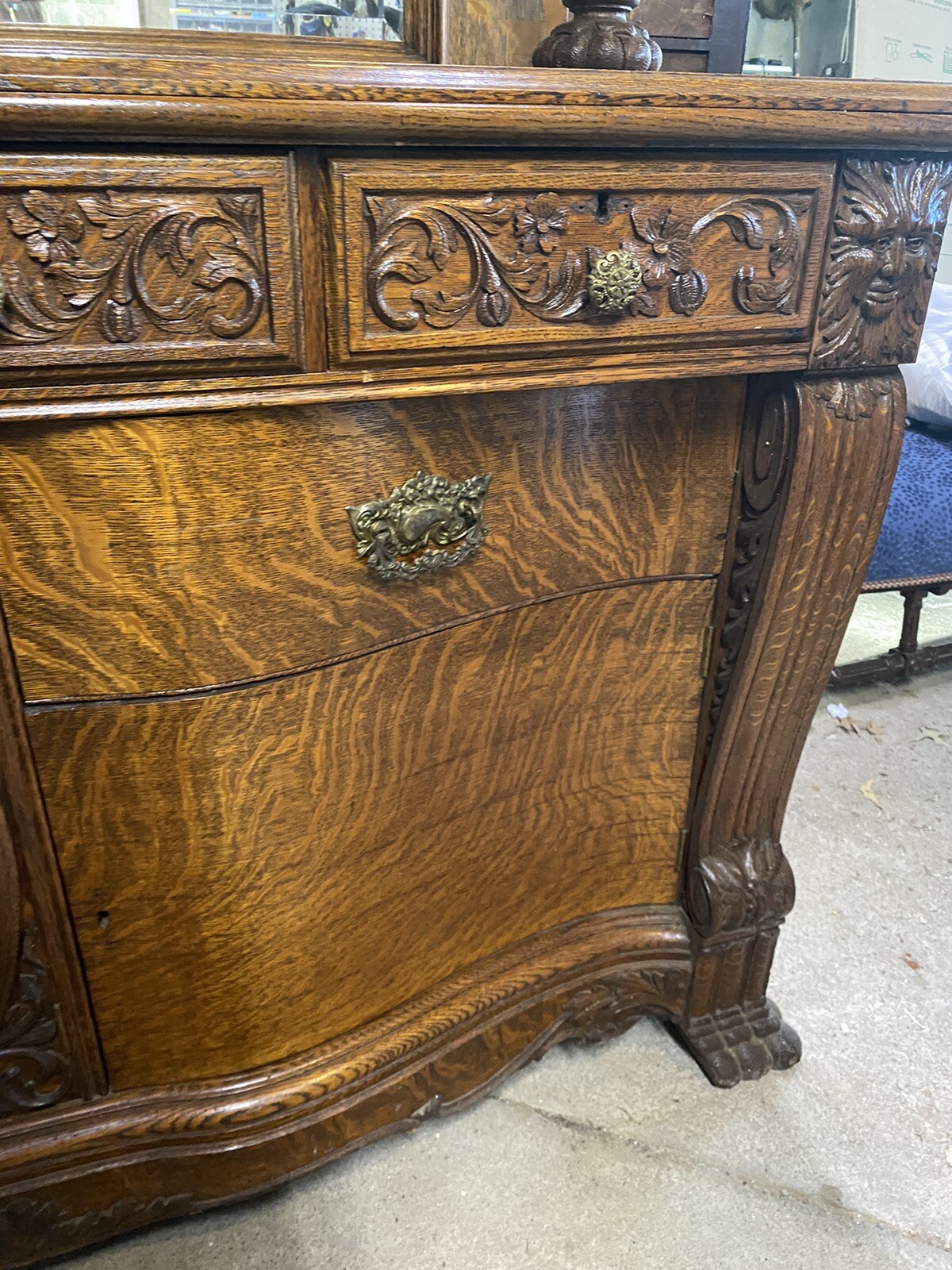 R.J. HORNER WINGED GRIFFIN OAK SIDEBOARD | eBay