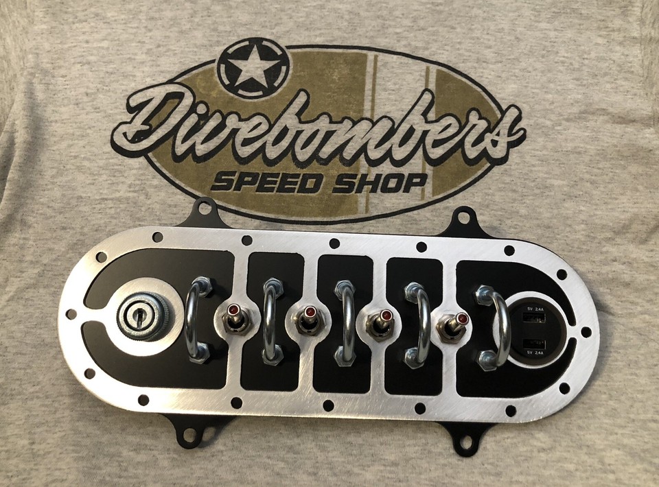 Bomber Style Flush Mount Switch Panel with Ignition Switch USB 4 LED ...