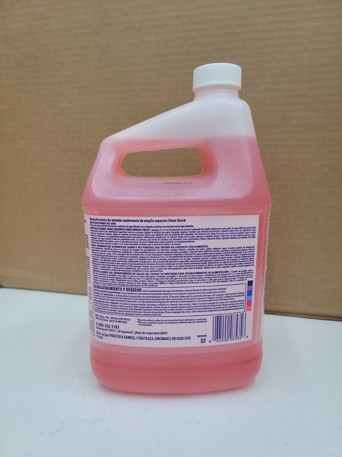 Clean Quick 1 gal. Broad Range Quaternary Sanitizer Sweet Scent P&G | eBay