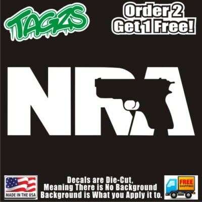 NRA Guns 2nd Amendment DieCut Vinyl Window Decal Sticker Car Truck SUV ...