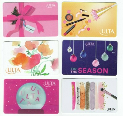 Ulta Gift Card LOT of 6 - LOT B Beauty, Christmas, Snow Globe, Flowers ...