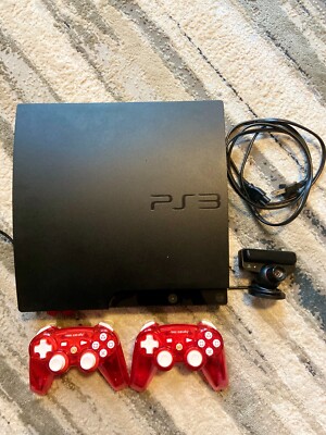Sony PlayStation 3 Console PS3 Slim Bundle Controllers & Eye Camera ...