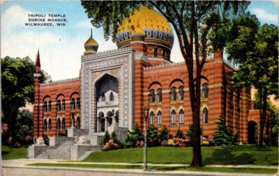 Postcard Tripoli Temple Shrine Mosque Milwaukee Wis Linen | eBay