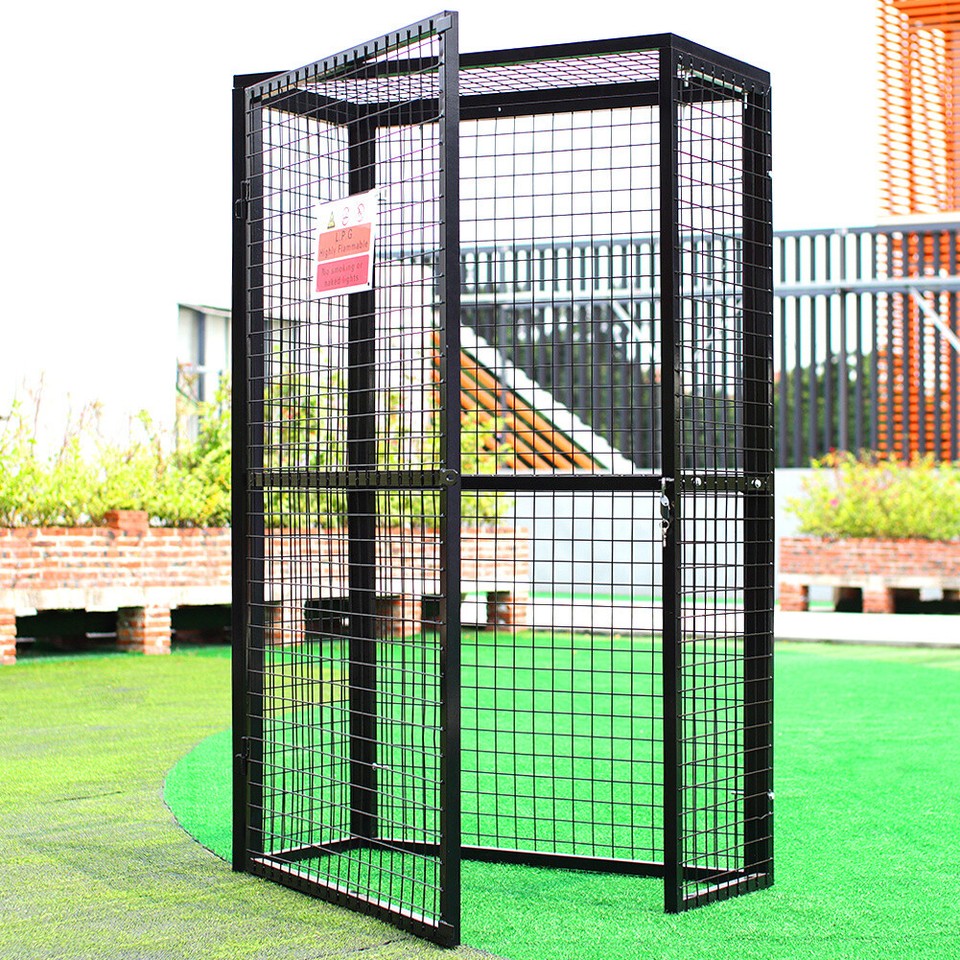 Galvanised Steel Gas Bottle Cage Cylinder Storage Security Lockable ...
