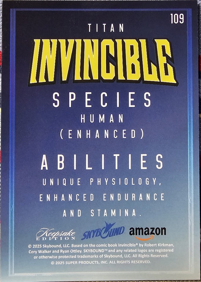 2025 Keepsake Invincible Card #109 Titan 05/10 - Rare GOLD Base Card ...